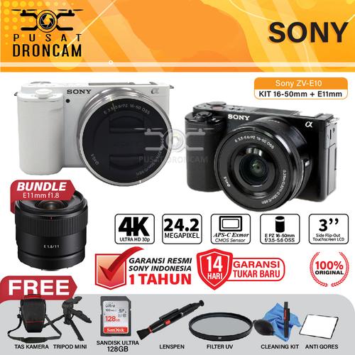Promo Sony Alpha ZV-E10 Kit 16-50mm + E 11MM f1.8 Mirrorless Original ...