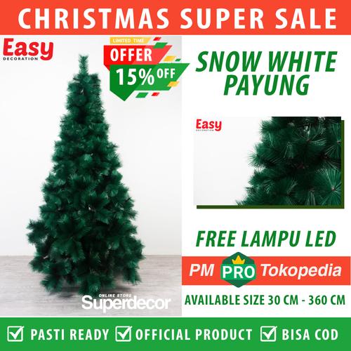 Jual Pohon Natal 1 , 2 , 3 Meter Tinggi 5 - 10 Ft Feet Snow White New ...