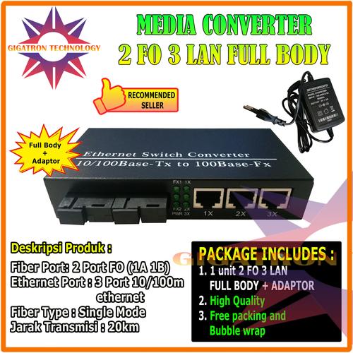 Promo Media Converter 2 Port FO 4 Port LAN 10/100 Full Casing / 2 FO 4 ...