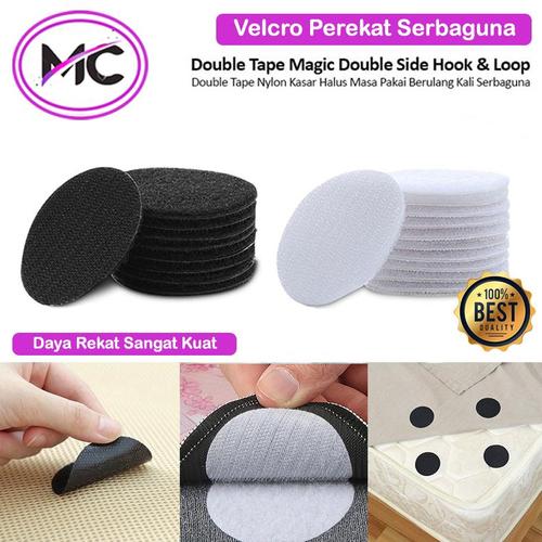 Jual Velcro Tape Bulat Double Tape Adhesive Warna Perekat Kain Velkro ...