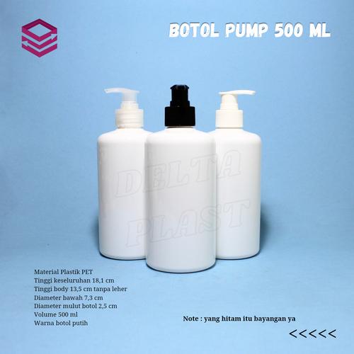 Jual botol hand soap 500 ml / botol pump 500ml Botol Putih Tutup Hitam ...