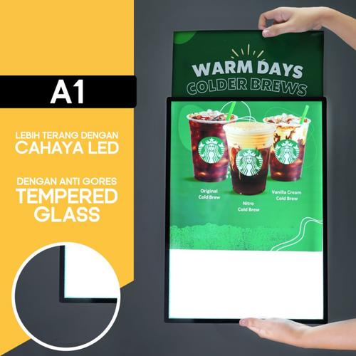Jual Frame LED Portable slim light box A1 | Frame Lampu Menu Promosi ...
