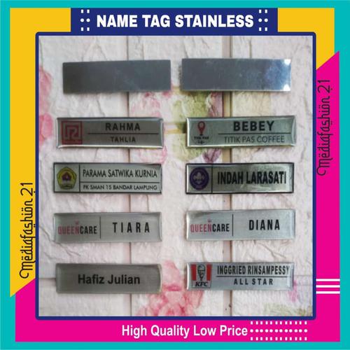 Promo Name Tag / Nama Dada / Papan Nama Kotak Bahan Stainles - Custom ...