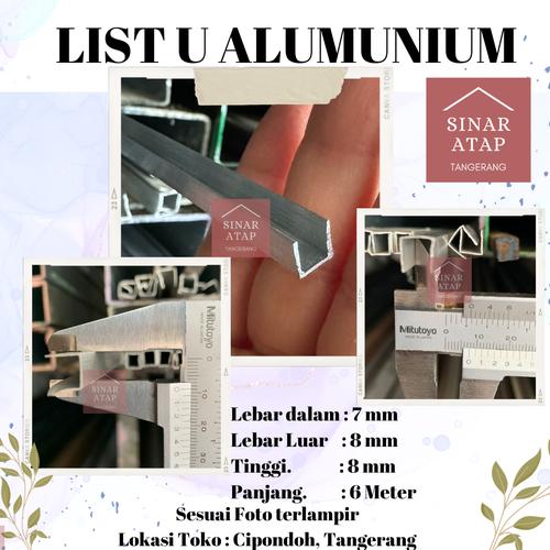Jual List U Alumunium 6 mm Panjang 6 Meter - Putih - Kota Tangerang ...