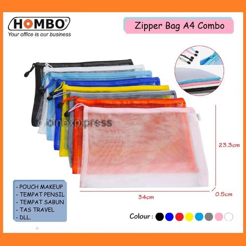 Jual Zipper Bag A4 / Map Zipper / Map Jaring / Map Resleting / DP-793 ...