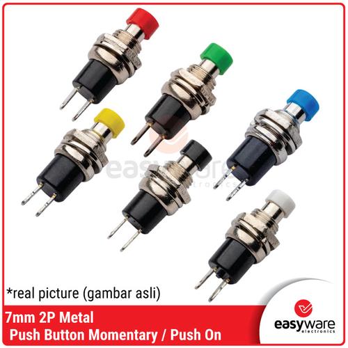 Jual 7mm 2P Metal Push Button Momentary Color Push On DS110 Togle ...