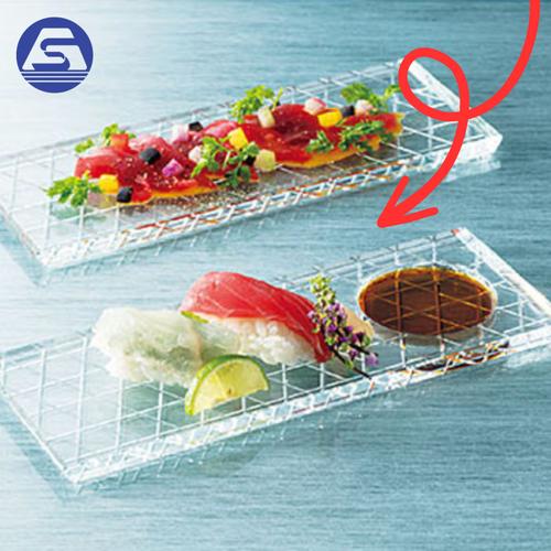 Jual Sushi Long Plate - Piring Yamaco Crystal Sushi Panjang - Wooden ...