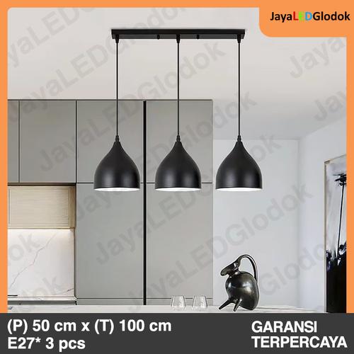 Jual Lampu Gantung Ruang Makan Industrial Mini Bar Kitchen Island Hitam ...