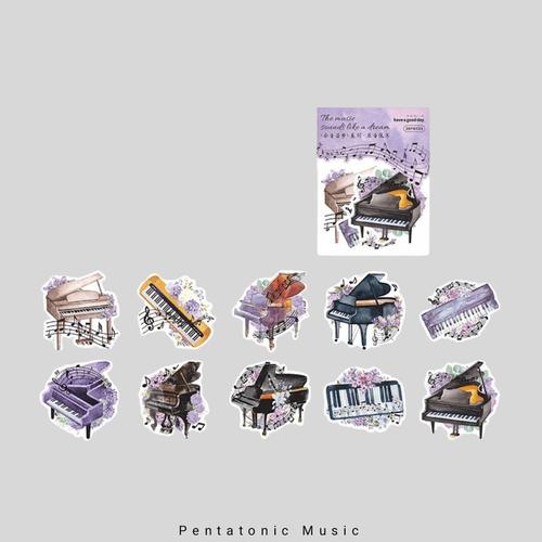Jual Vintage Piano Musical Sticker Set Stiker Pentatonic Music Gift ...