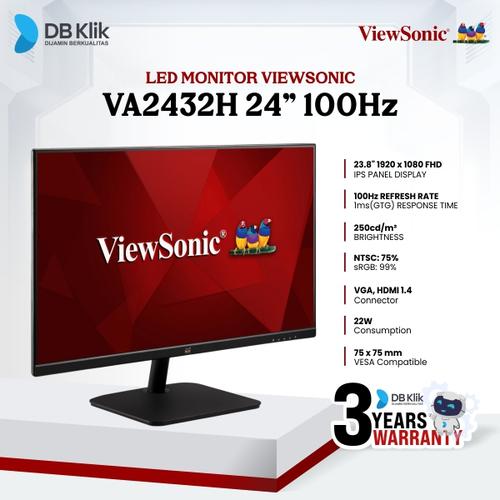 Promo LED Monitor VIEWSONIC Va2432H 24" IPS FHD 100Hz 1ms HDMI VGA ...