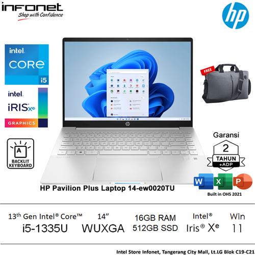 Jual HP PAVILION PLUS 14-EW0020TU I5-1355U 16GB 512GB Iris Xe 14" WUXGA W11 - SILVER - Kota ...