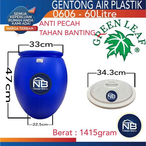 Jual TONG AIR GREEN LEAF 60 LITER / TEMPAT SAMPAH / GENTONG / EMBER ...