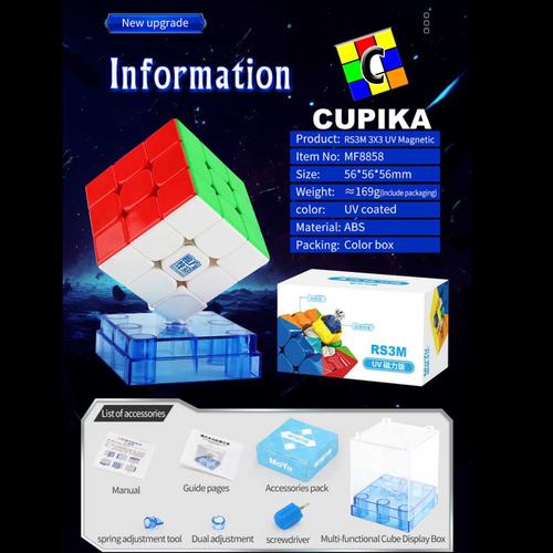 Jual Rubik 3x3 MoYu RS3M UV COATED 2020 RS3 M Magnetic 3x3x3 ...