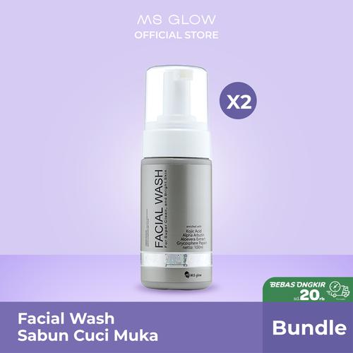 Promo MS Glow Facial Wash Sabun Cuci Muka 100ml - 2 pcs - - MS Glow ...