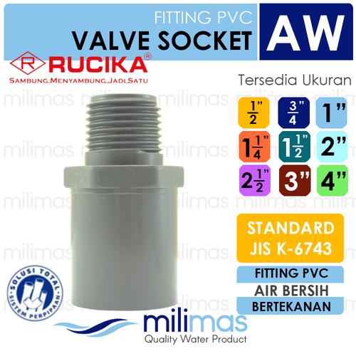 Jual Rucika Valve SOCKET AW - Sok Drat Luar / SDL PVC - 3/4" - Kota ...