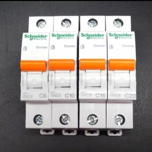 Jual MCB SCHNEIDER DOMAE 6A 10A 16A 20A, 1P 1 PHASE SCHNEIDER ORIGINAL ...