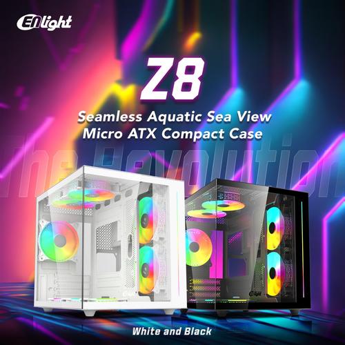 Jual CASING ENLIGHT Z8 BLACK +3 Fan RGB | Case Support WaterCooling 240 ...
