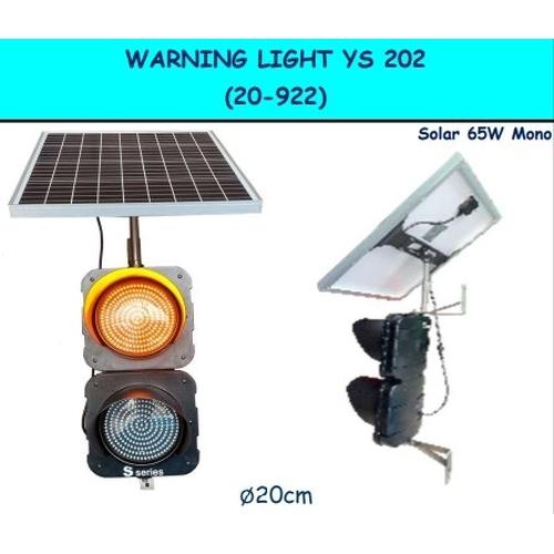 Jual Lampu Led Traffic Light Warning Light + Solar 2 Mata Kuning YS202 ...