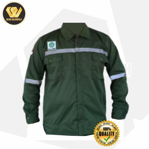 Jual WEARPACK SAFETY KEMEJA SERAGAM KERJA ATASAN WARNA HIJAU ARMY POLOS ...