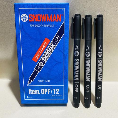 Jual DRAWING PEN SNOWMAN PERMANENT OPF ( HITAM ) / 1 BOX ISI 12 PCS - Jakarta Utara ...