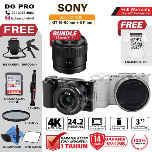 Jual Sony Alpha ZV-E10 Kit 16-50mm + E 11MM f1.8 Mirrorless Camera ...