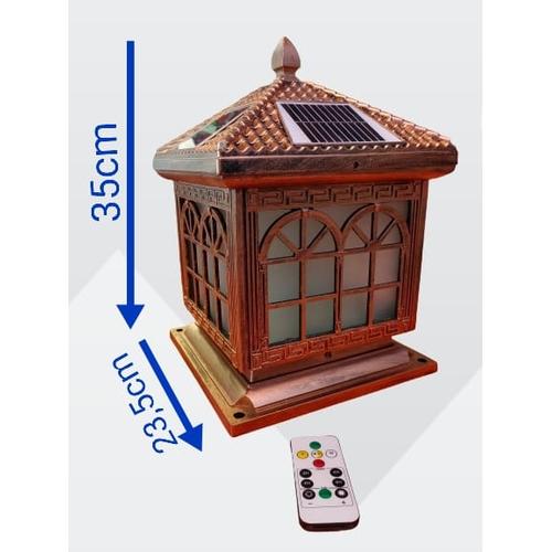 Jual Lampu Pilar Pagar Rumah Solar Cell / Listrik Gold Hitam - Hitam ...