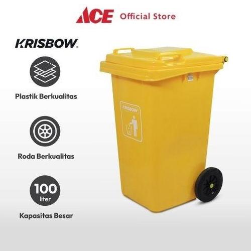 Jual ACE - KRISBOW 100 LTR TEMPAT SAMPAH PLASTIK OUTDOOR DENGAN RODA ...