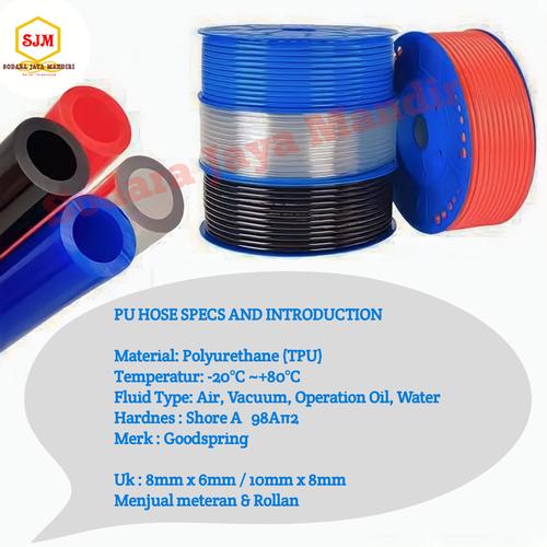 Jual Selang PU 8mm x 6mm 100 meter / PU Polyurethane 10mm x 8mm 100 meter - 8x6 /roll - Jakarta ...