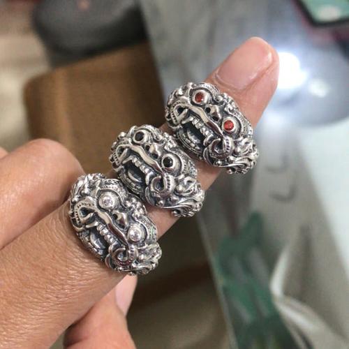 Jual Cincin Ring Perak Bali Silver Barong Rangda Midi Mata Permata Asli ...