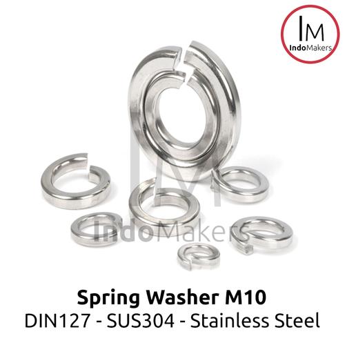 Jual DIN127 Spring Washer / Ring Per Stainless Steel SUS304 M10 Isi ...