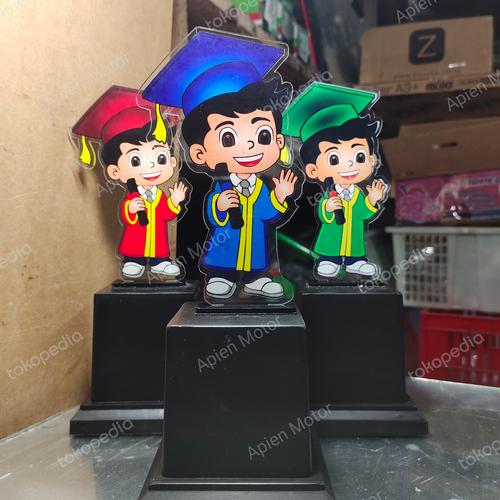 Jual PLAKAT SOUVERNIR WISUDA KARTUN TK/PAUD vinyl miror sticker - Biru ...