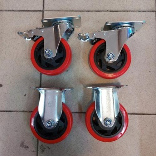 Jual Roda Troli Pu Merah 4 inch Medium Duty ( 2Rem 2Mati ) - Jakarta ...