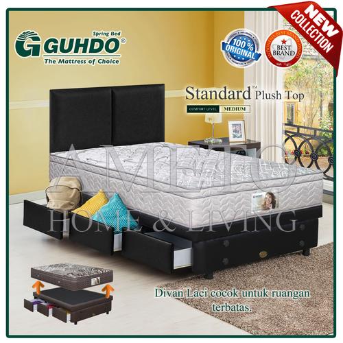 Jual Guhdo Spring Bed Standard Plush Top 120x200 Divan Laci Drawer ...