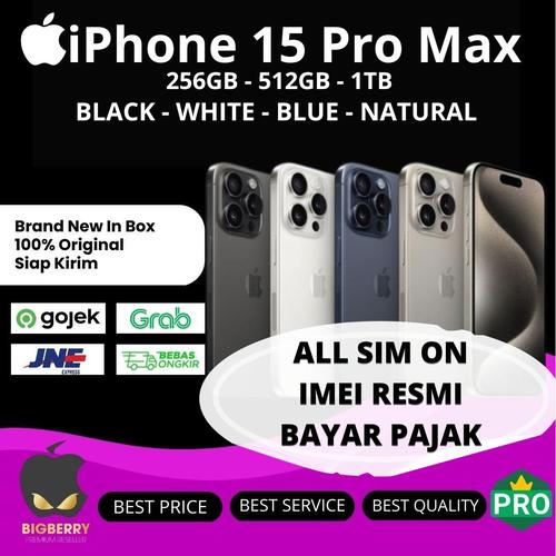 Jual (IMEI RESMI) Apple iPhone 15 Pro Max Promax 256GB 512GB 1TB ...