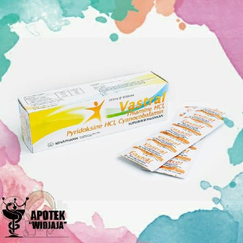 Jual vastral vitamin B1 B6 b12 isi 100 kaplet 100's tablet tab / box ...