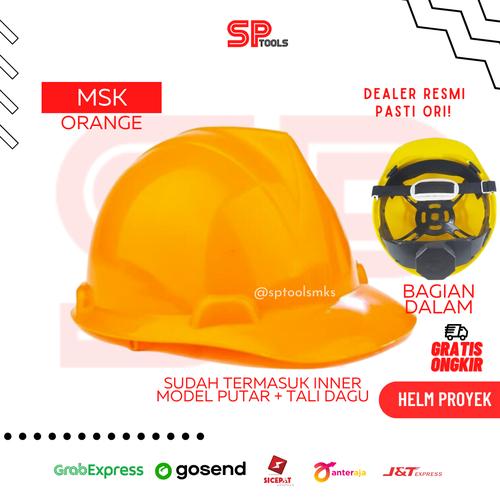 Jual HELM HELEM PROYEK / SAFETY HELMET TOPI PELINDUNG MSK ORANGE ...