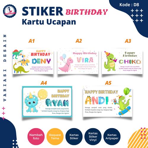 Jual Stiker nasi kotak birthday / Label box Kartu ucapan ulang tahun ...