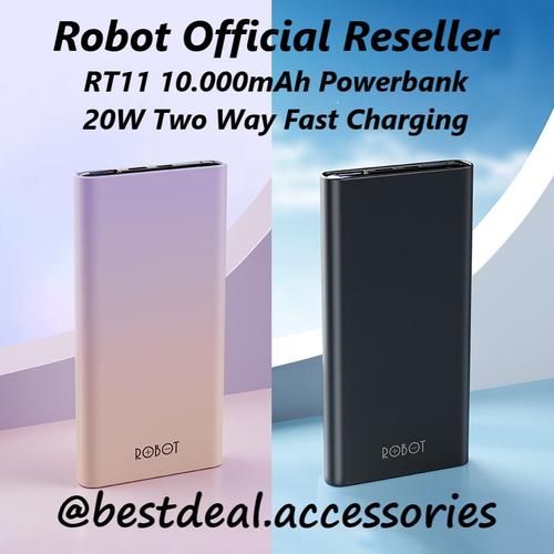 Jual Robot RT11 10000mAh Powerbank 20W Two Way Quick Charging PD QC3.0 ...