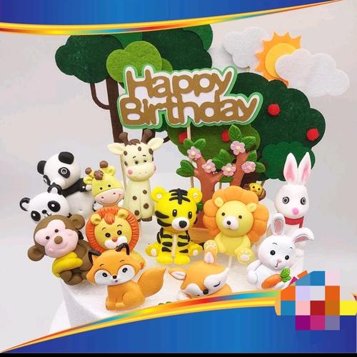 Jual Topper Kue Tema Zoo, Topper Hewan, Dekorasi Kue Hewan dan Pohon ...