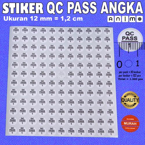Jual STIKER QC PASS ANGKA - Quality Control Pass Number Sticker 1,2 CM ...