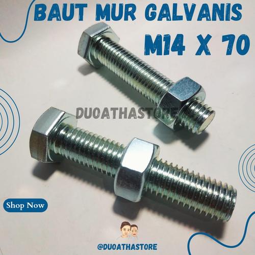 Jual M14 X 70 BAUT MUR PUTIH M14x70 BMP M14 x 70mm HEX GALVANIS - Kab. Tangerang - Duo Atha ...