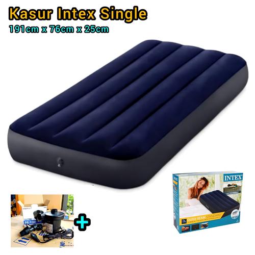 Promo Kasur Angin Intex Durabeam Single Airbed Kasur Intex 64756 Blue ...