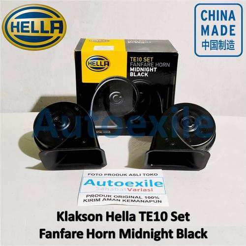 Jual Hella TE10 Set Fanfare Horn Midnight Black 12V Klakson Keong Hitam ...