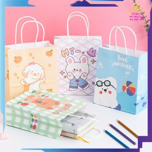 Promo GTT Paper Bag Motif Kartun Beruang & Kelinci Goodie Bag Lucu Mini ...