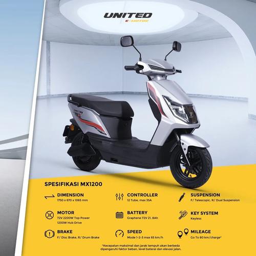 Jual United Motor Listrik - Electric Motorcycle MX1200 Standard ...