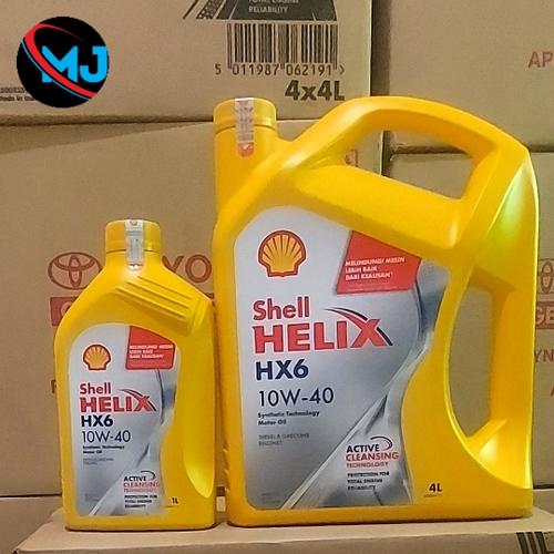 Jual Oli Mesin Shell Helix HX6 SAE 10W-40 4+1 Liter Bensin Galon HX 6 ...