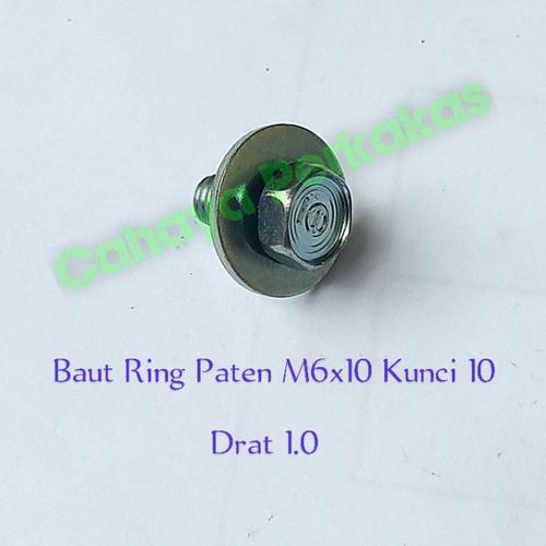 Jual AD Baut Ring Paten Besar Bolt Flange Hex M6 x 10 Kunci 10 Original ...