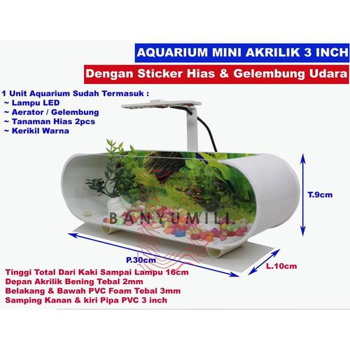 Jual TERMURAH AQUARIUM / AKUARIUM MINI IKAN HIAS FULL SET DENGAN ...