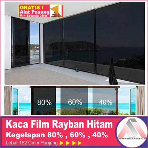 Jual Stiker Sticker Kaca Film Jendala Rumah One Way Rayban Hitam ...