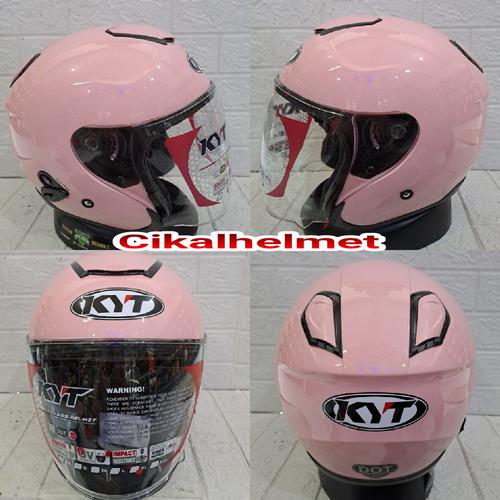 Jual Helm half face kyt kyoto r solid light peach pink kyt kyoto ...